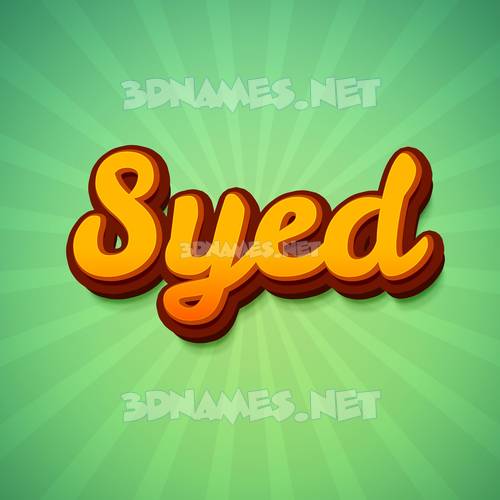 Preview of Green Rays 3D name for "syed"