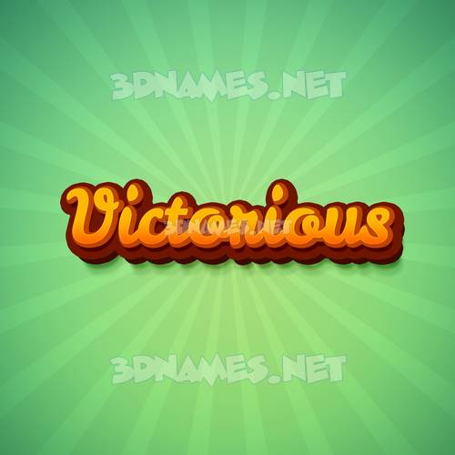 Preview of Green Rays 3D name for "victorious"