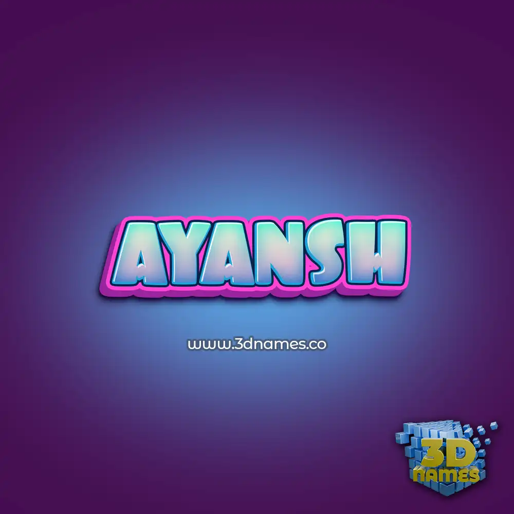 Phat Purple 3D Name Wallpaper for "ayansh" | Custom Wallpaper | 3D Names