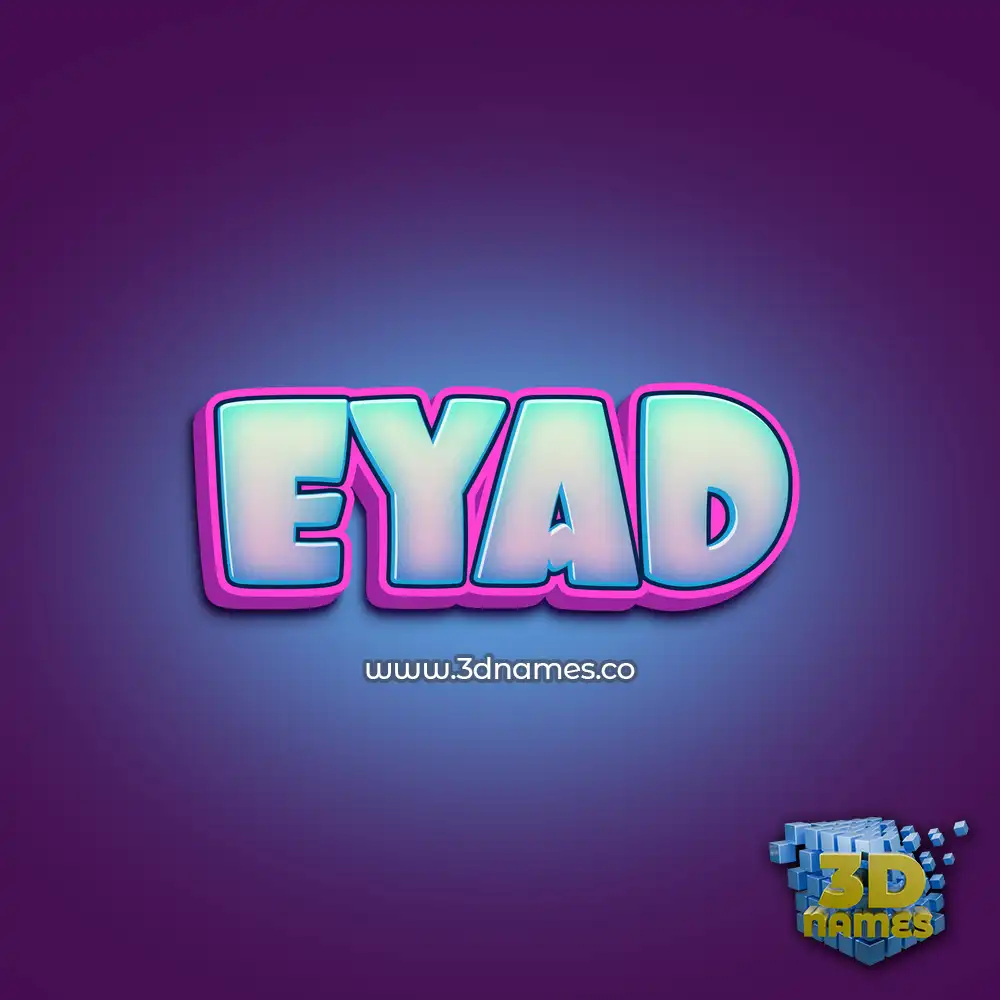 Phat Purple 3D Name Wallpaper for "eyad" | Custom Wallpaper | 3D Names