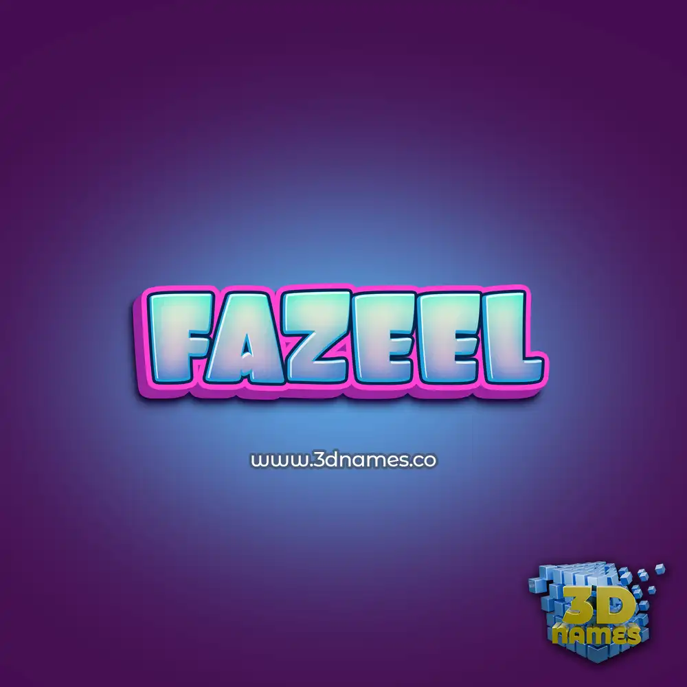 Phat Purple 3D Name Wallpaper for "fazeel" | Custom Wallpaper | 3D Names