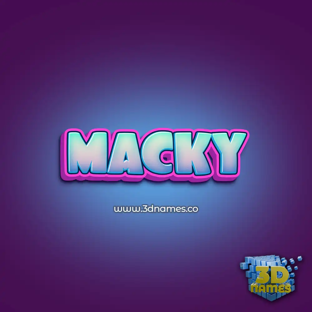 Preview of Phat Purple 3D name for "macky"