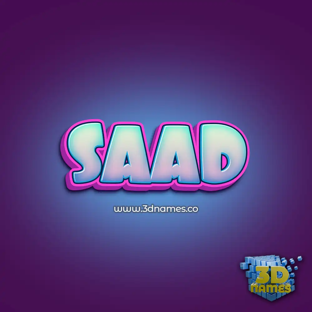Phat Purple 3D Name Wallpaper for "saad" | Custom Wallpaper | 3D Names