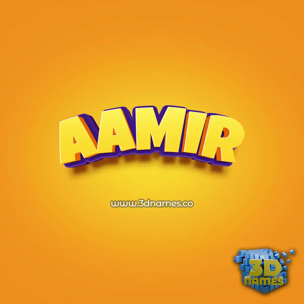 Preview of Orange Toon 3D name for "aamir"