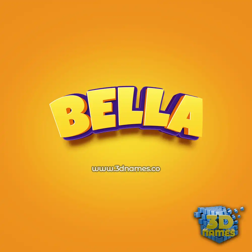 Orange Toon 3D Name Wallpaper for "bella" | Custom Wallpaper | 3D Names