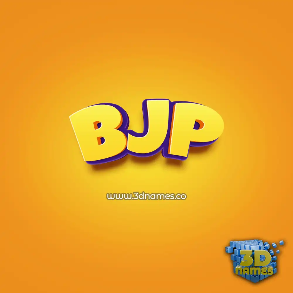 Orange Toon 3D Name Wallpaper for "bjp" | Custom Wallpaper | 3D Names