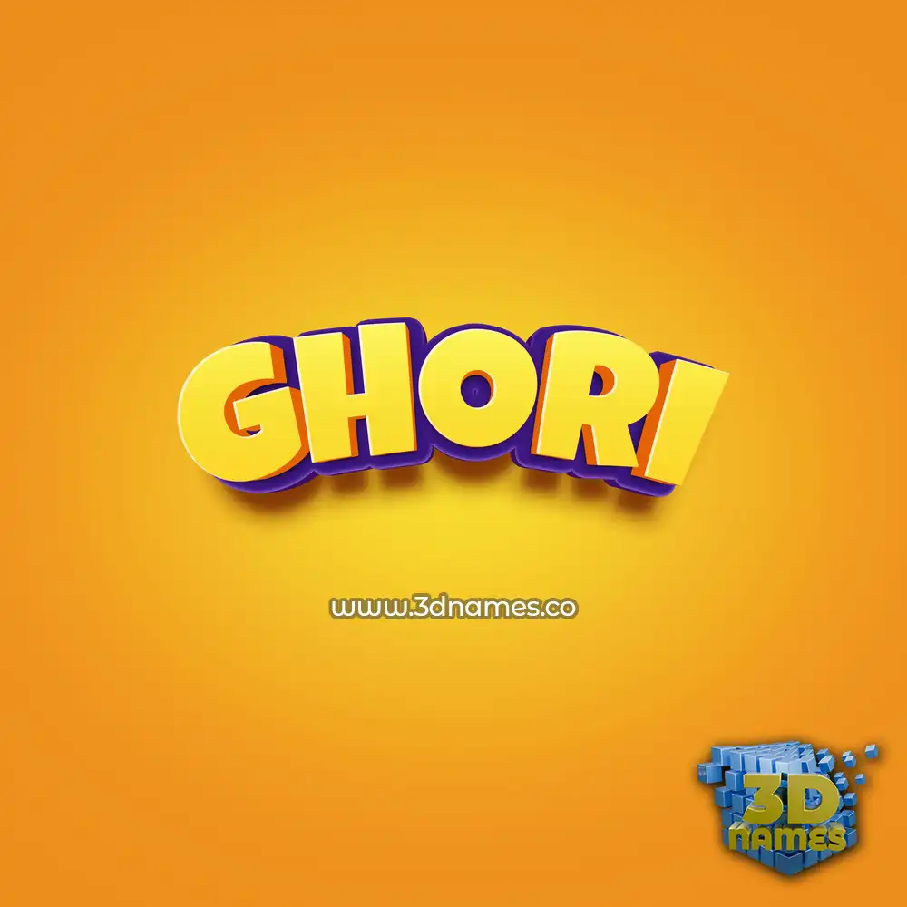 Orange Toon 3D Name Wallpaper for "ghori" | Custom Wallpaper | 3D Names