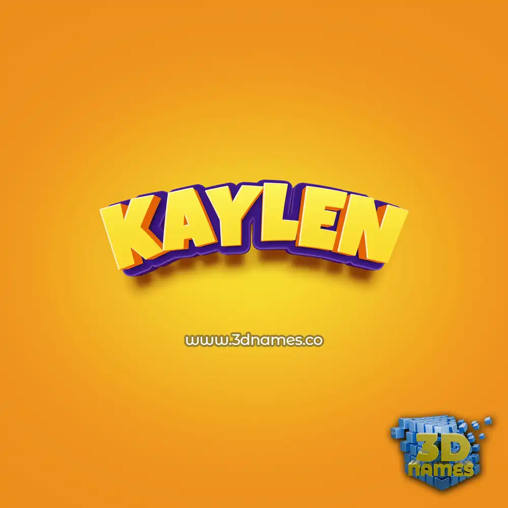 Orange Toon 3D Name Wallpaper for "kaylen" | Custom Wallpaper | 3D Names