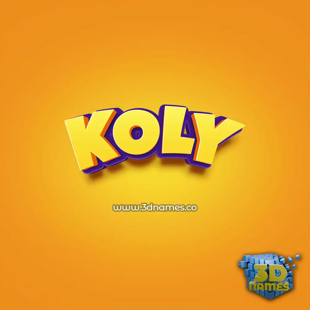 Orange Toon 3D Name Wallpaper for "koly" | Custom Wallpaper | 3D Names