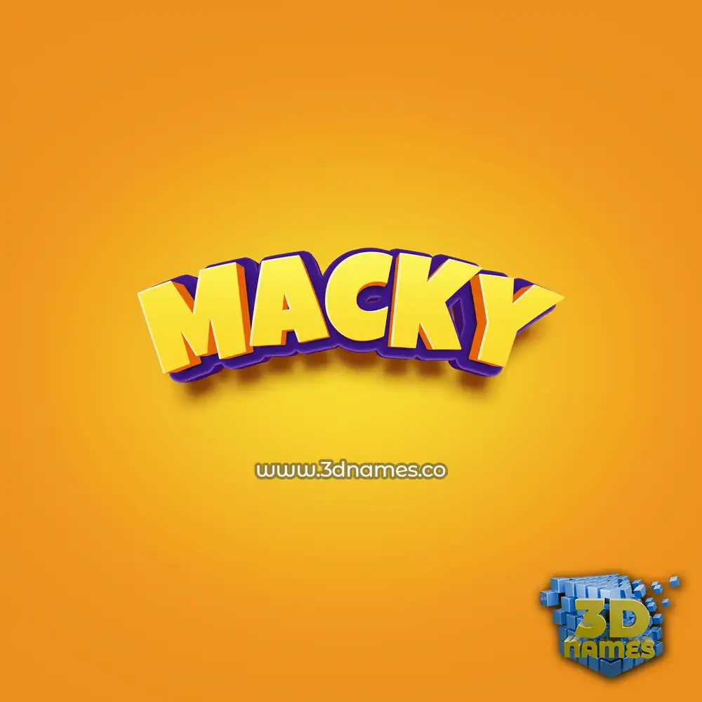 Preview of Orange Toon 3D name for "macky"