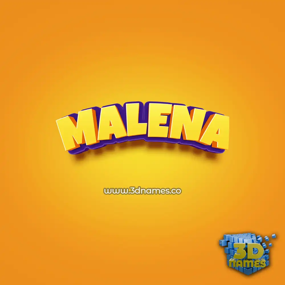 Orange Toon 3D Name Wallpaper for "malena" | Custom Wallpaper | 3D Names
