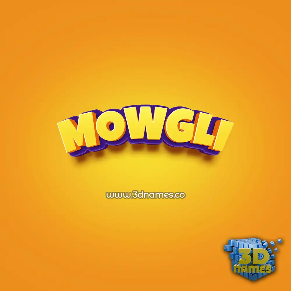 Orange Toon 3D Name Wallpaper for "mowgli" | Custom Wallpaper | 3D Names