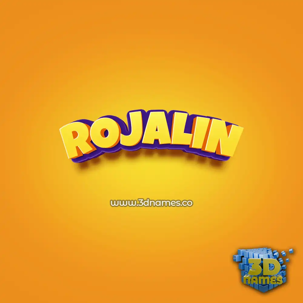 Orange Toon 3D Name Wallpaper for "rojalin" | Custom Wallpaper | 3D Names