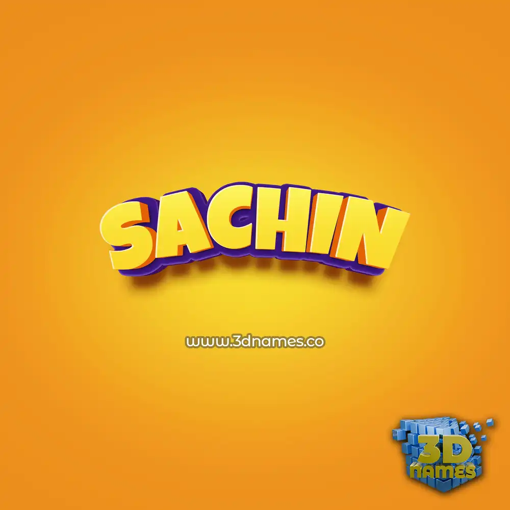 Orange Toon 3D Name Wallpaper for "sachin" | Custom Wallpaper | 3D Names