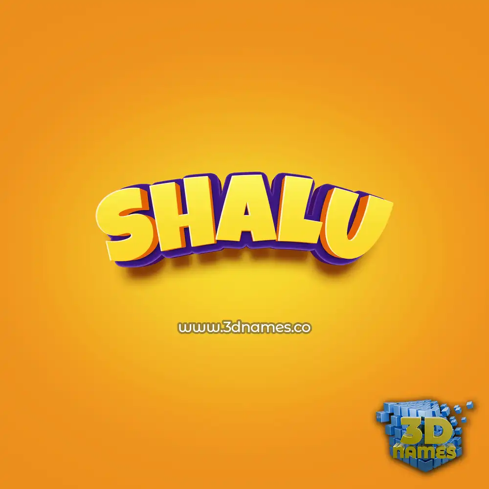 Orange Toon 3D Name Wallpaper for "shalu" | Custom Wallpaper | 3D Names