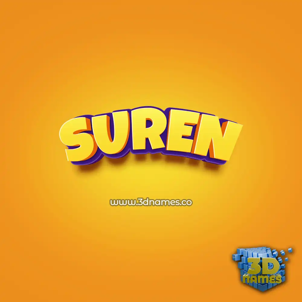 Orange Toon 3D Name Wallpaper for "suren" | Custom Wallpaper | 3D Names