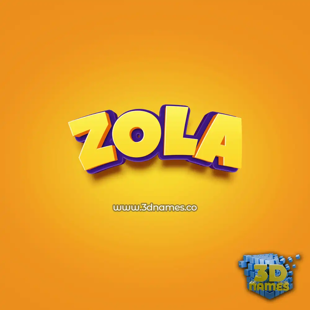 Orange Toon 3D Name Wallpaper for "zola" | Custom Wallpaper | 3D Names