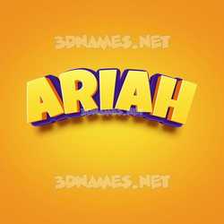 15 3D Names for "ariah"