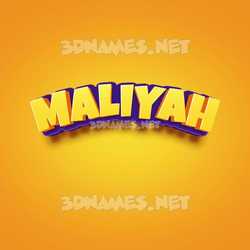 15 3D Names for "maliyah"