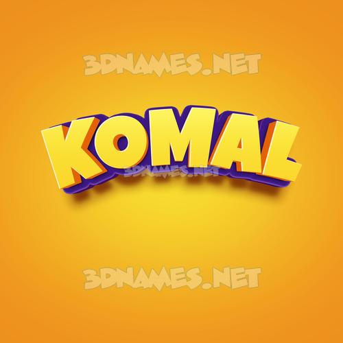 Preview of Orange Toon 3D name for "komal"
