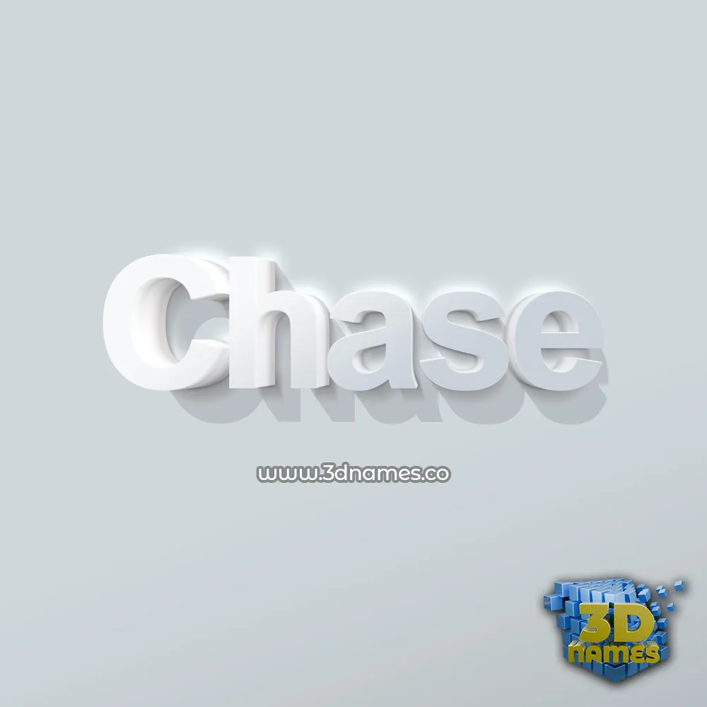 Clean White 3D Name Wallpaper for "chase" | Custom Wallpaper | 3D Names