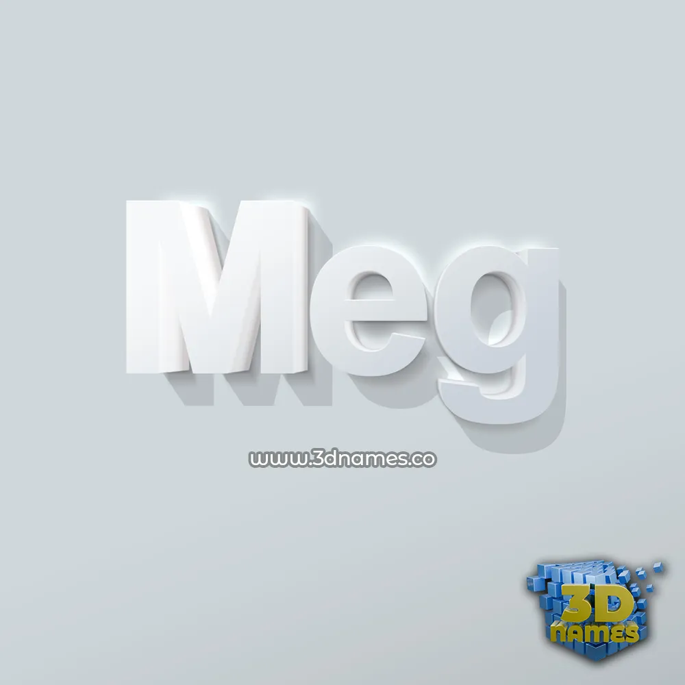 Preview of Clean White 3D name for "meg"