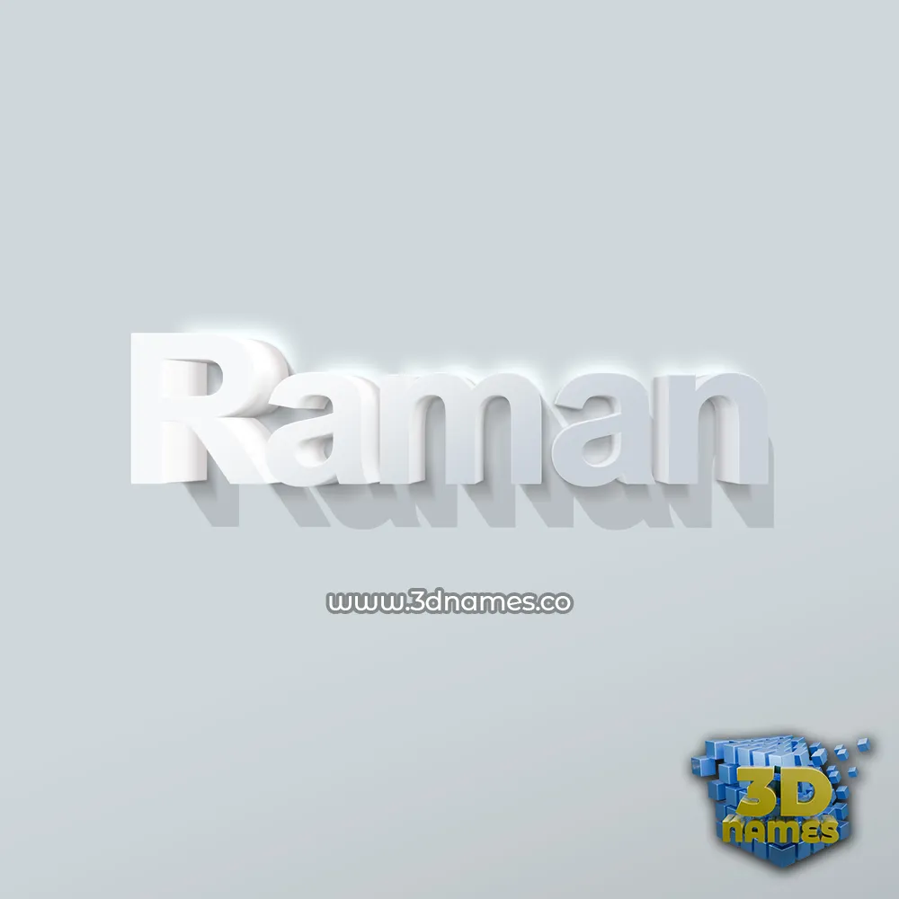 Clean White 3D Name Wallpaper for "raman" | Custom Wallpaper | 3D Names