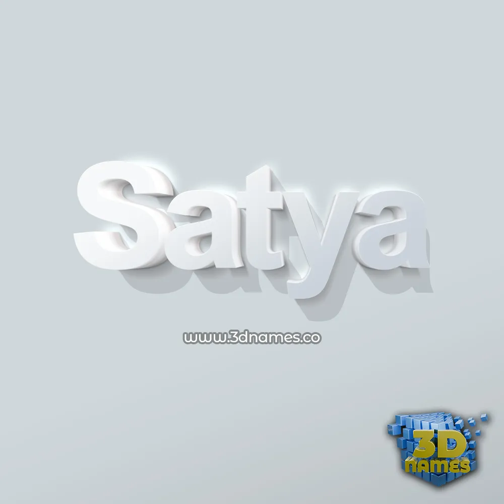 Clean White 3D Name Wallpaper for "satya" | Custom Wallpaper | 3D Names