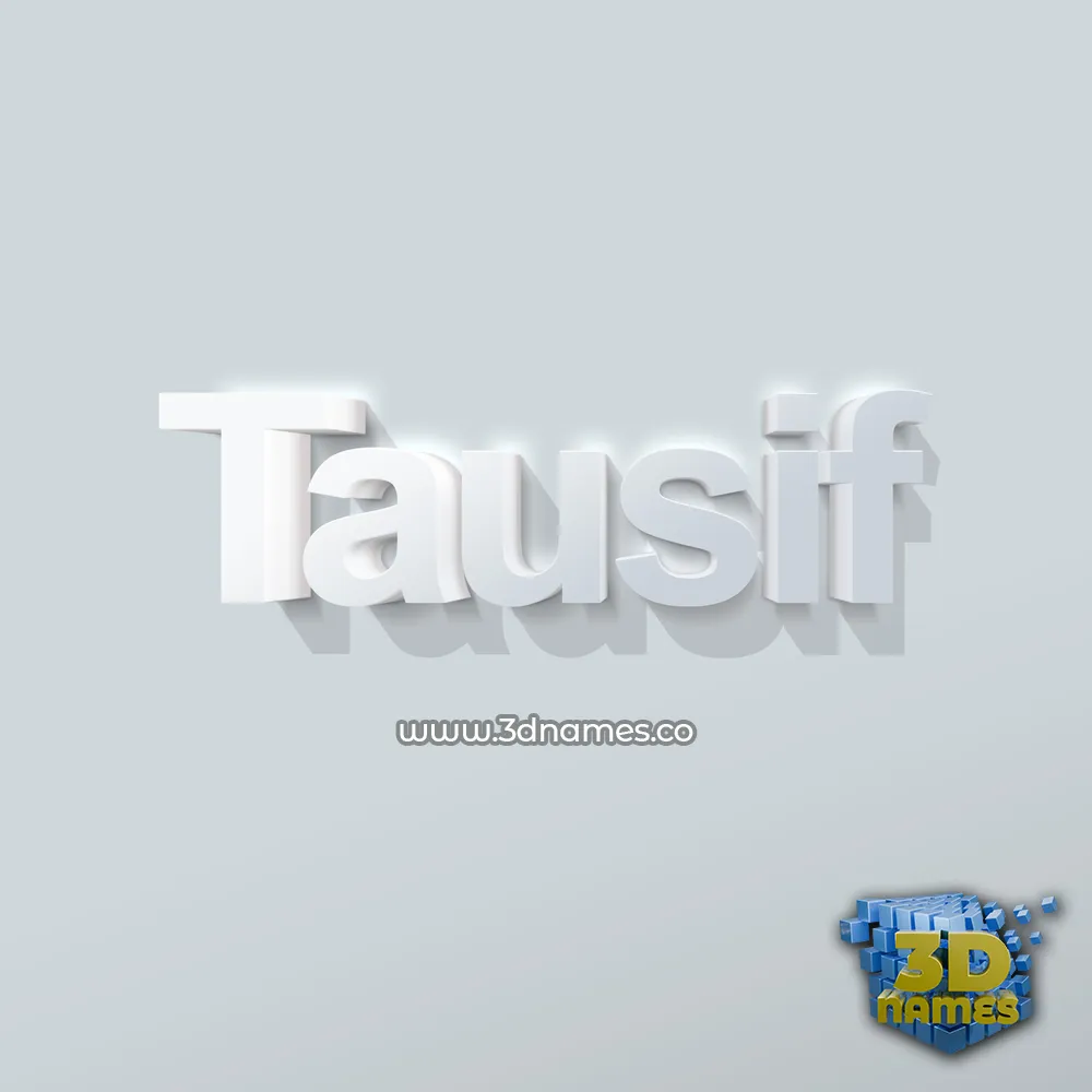 Preview of Clean White 3D name for "tausif"