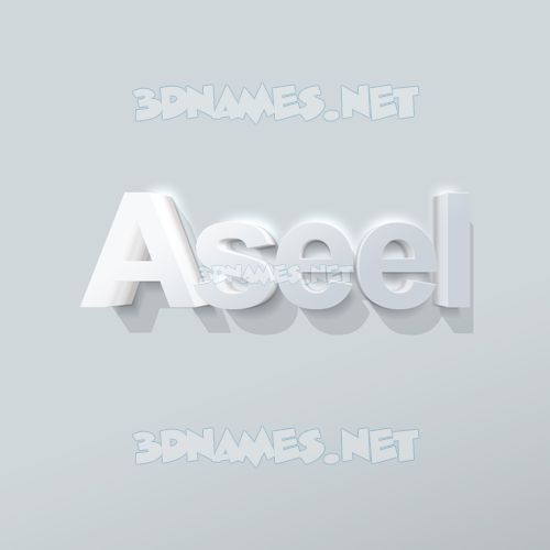 Preview of Clean White 3D name for "aseel"