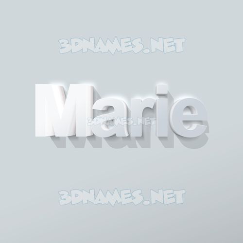 Preview of Clean White 3D name for "marie"