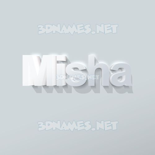 Preview of Clean White 3D name for "misha"