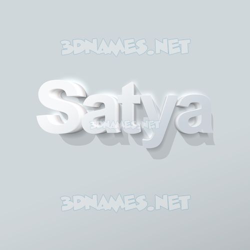 Preview of Clean White 3D name for "satya"