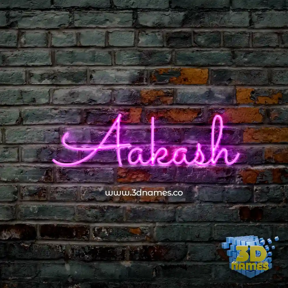 Pink Neon 3D Name Wallpaper for "aakash" | Custom Wallpaper | 3D Names