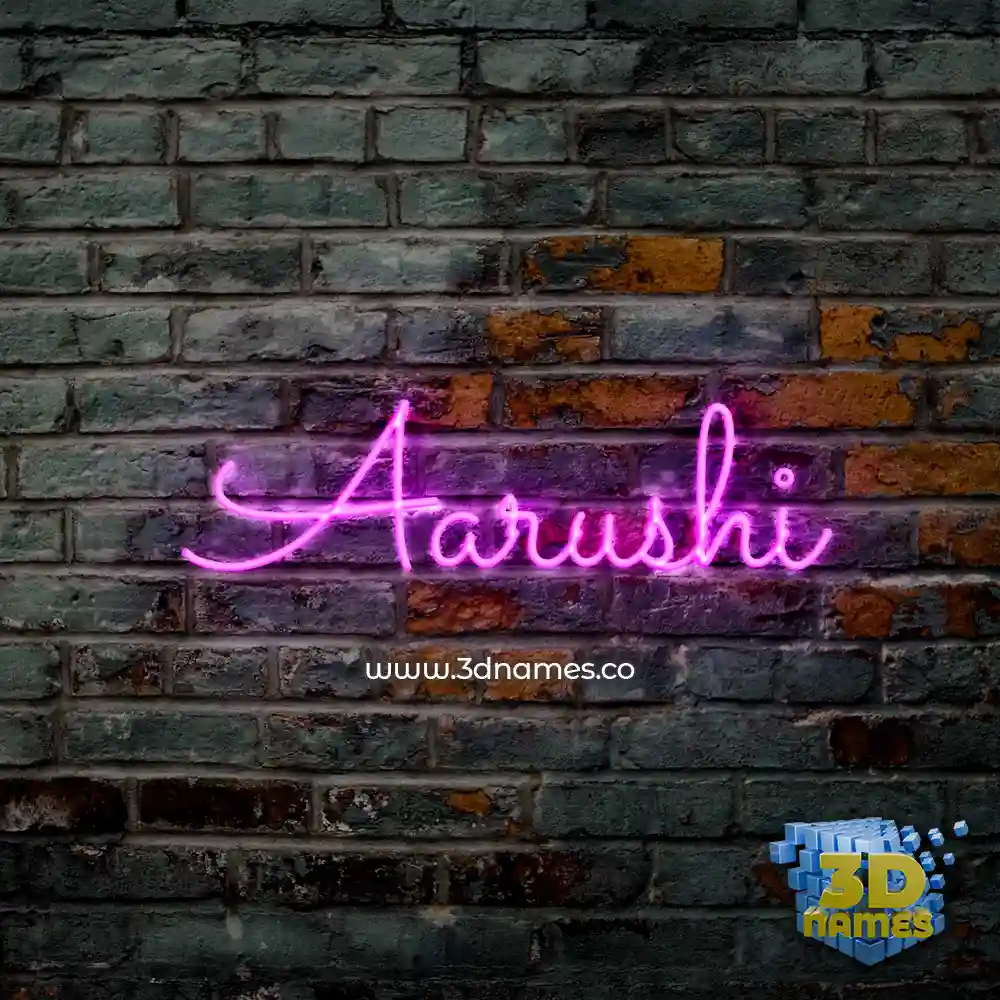 Pink Neon 3D Name Wallpaper for "aarushi" | Custom Wallpaper | 3D Names