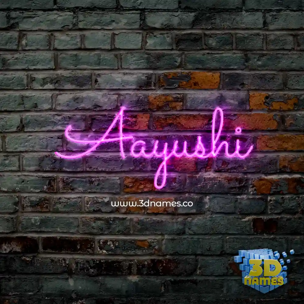 Pink Neon 3D Name Wallpaper for "aayushi" | Custom Wallpaper | 3D Names