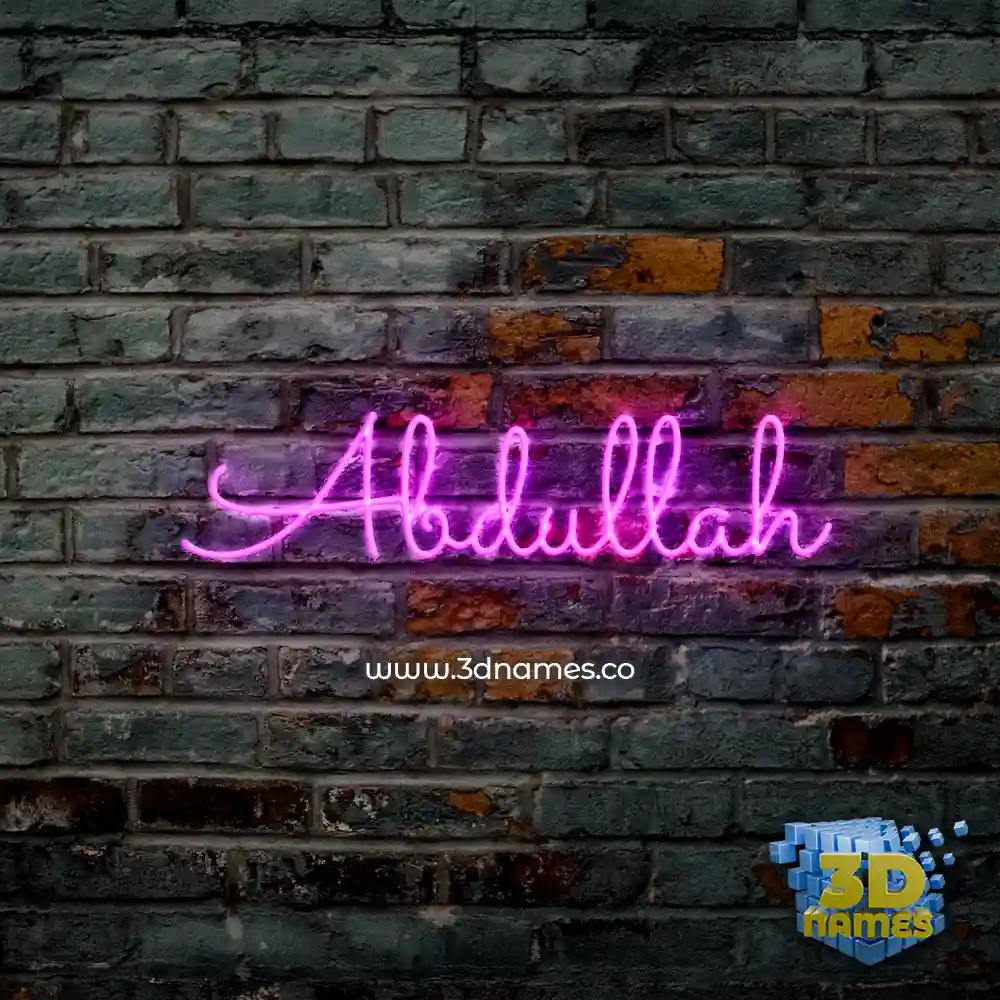 Pink Neon 3D Name Wallpaper for "abdullah" | Custom Wallpaper | 3D Names