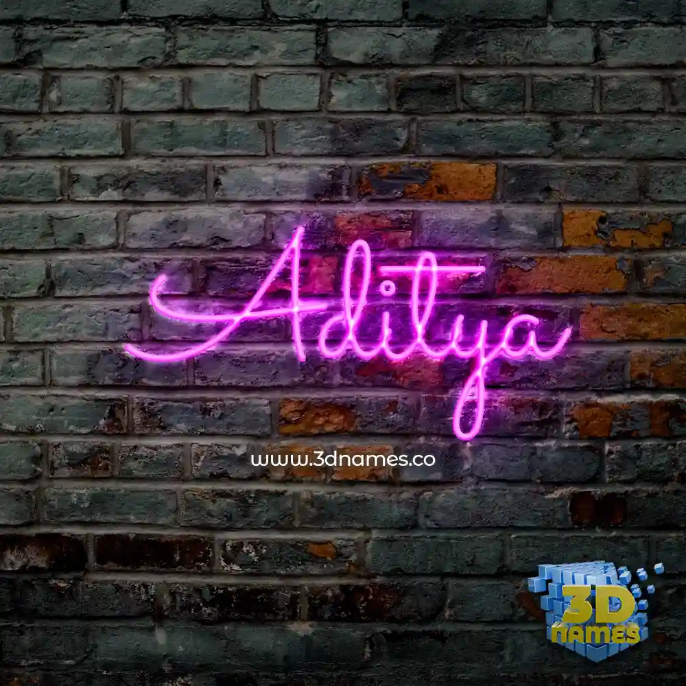 Pink Neon 3D Name Wallpaper for "aditya" | Custom Wallpaper | 3D Names