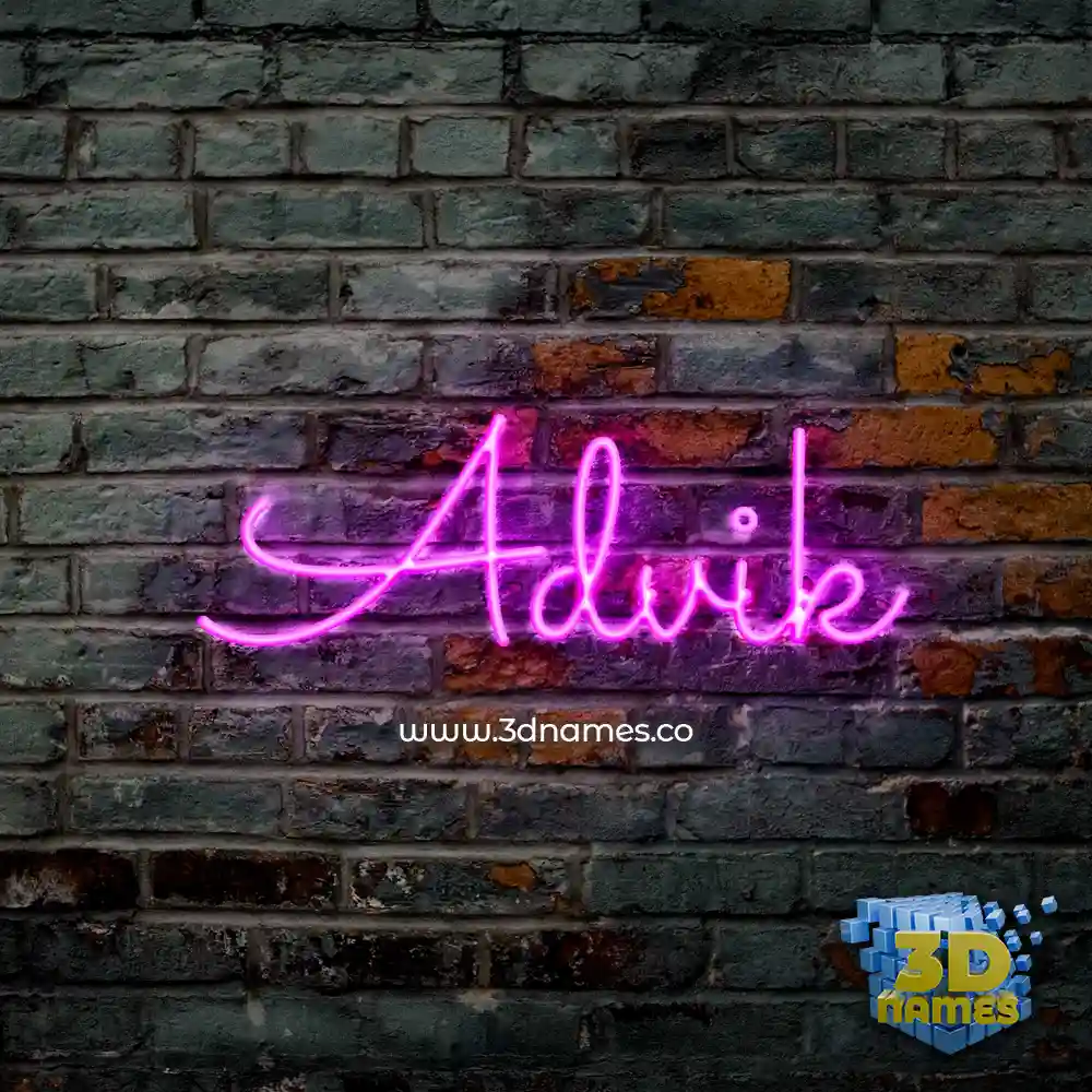 Pink Neon 3D Name Wallpaper for "advik" | Custom Wallpaper | 3D Names