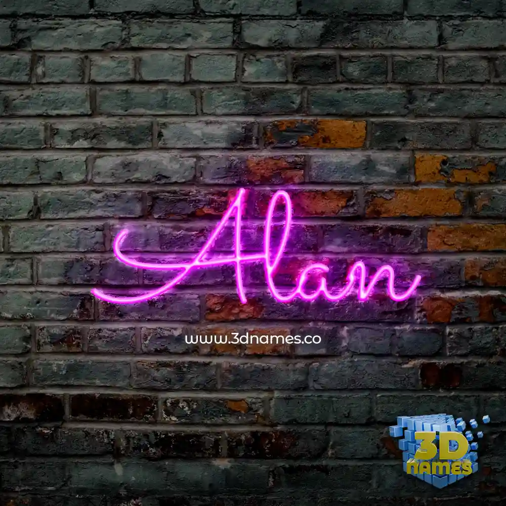 Pink Neon 3D Name Wallpaper for "alan" | Custom Wallpaper | 3D Names