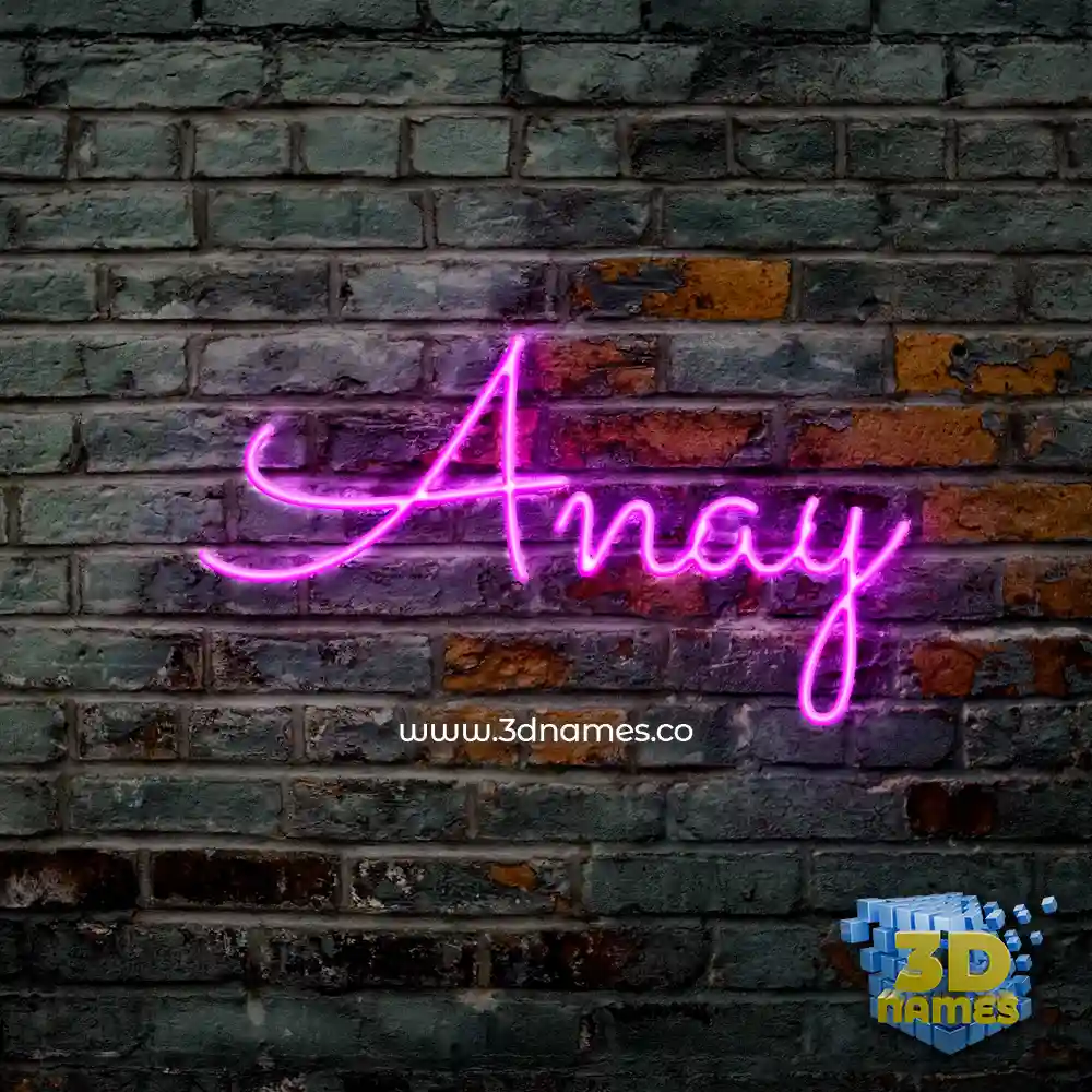 Pink Neon 3D Name Wallpaper for "anay" | Custom Wallpaper | 3D Names