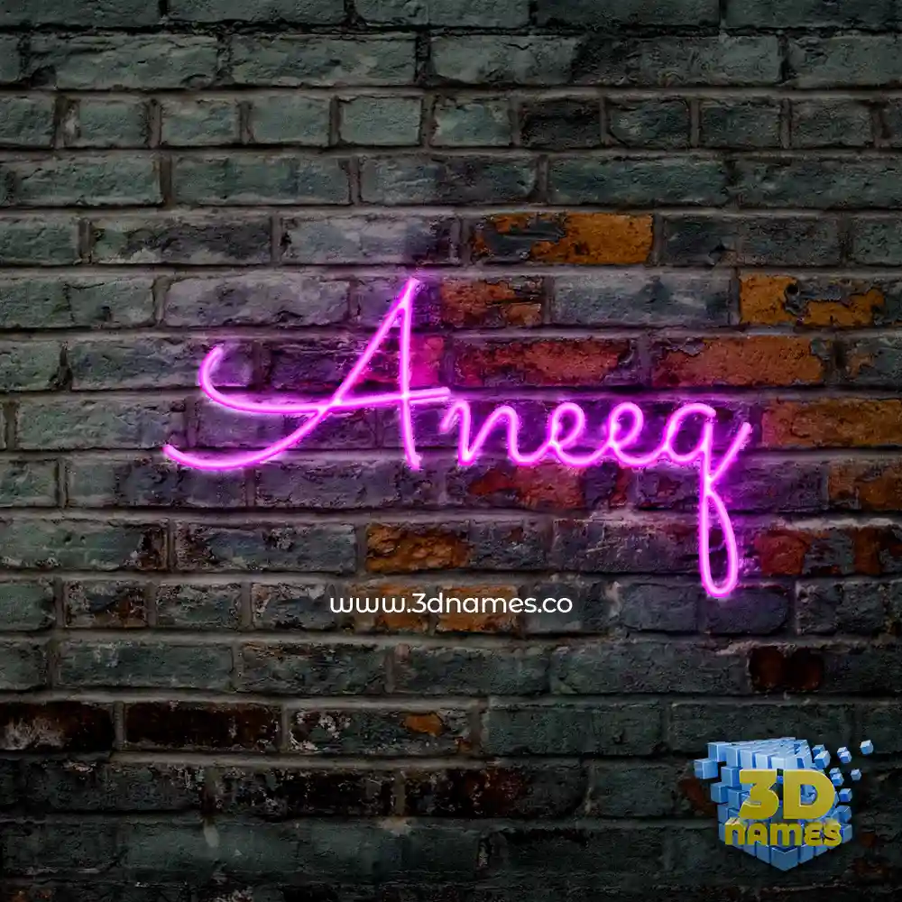 Pink Neon 3D Name Wallpaper for "aneeq" | Custom Wallpaper | 3D Names