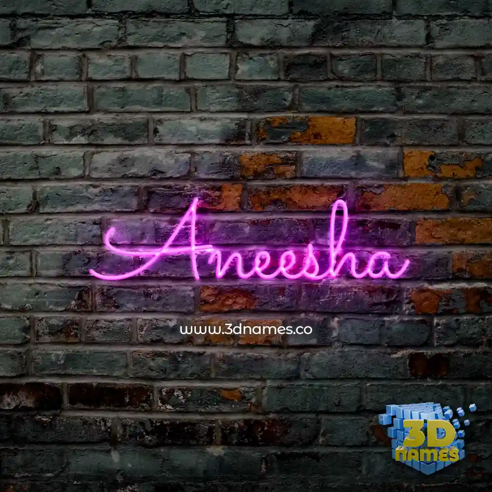Pink Neon 3D Name Wallpaper for "aneesha" | Custom Wallpaper | 3D Names