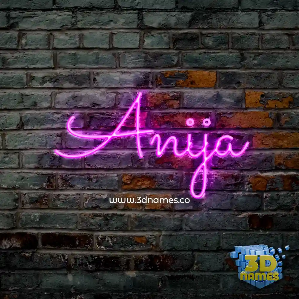 Pink Neon 3D Name Wallpaper for "anija" | Custom Wallpaper | 3D Names