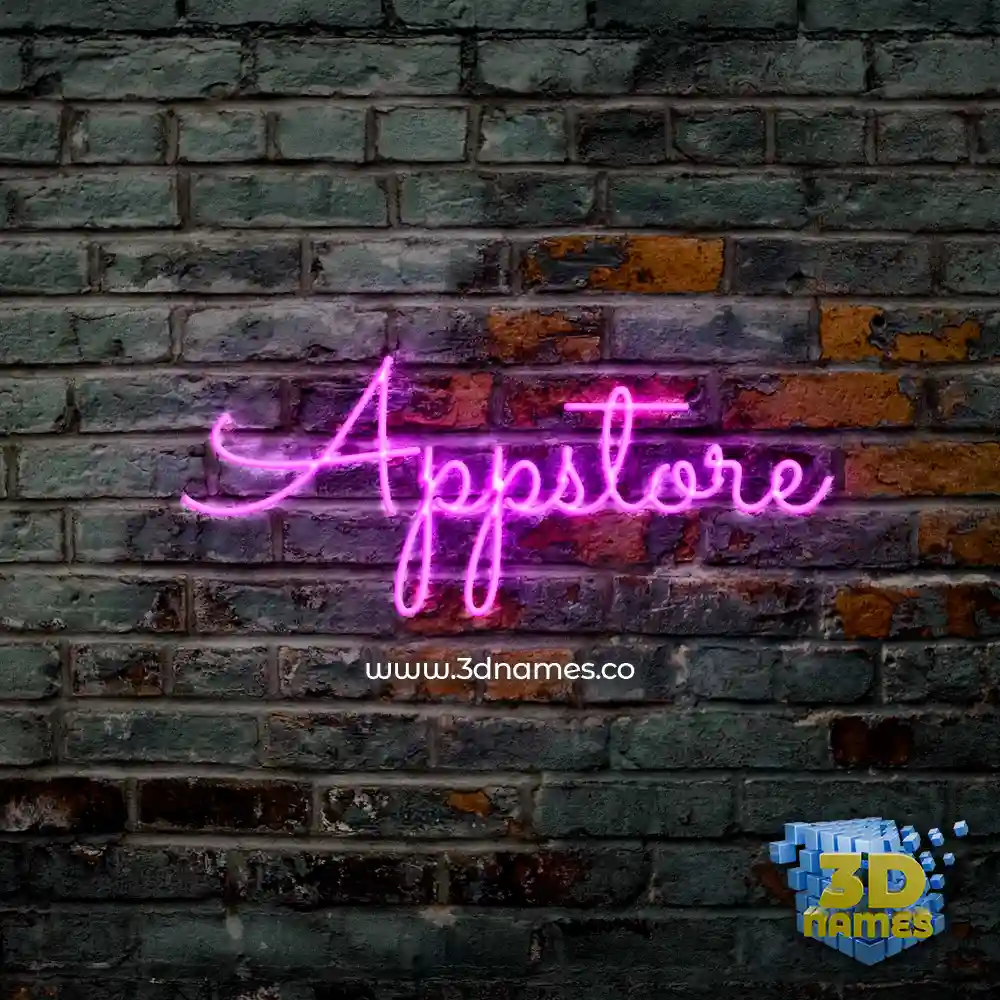 Pink Neon 3D Name Wallpaper for "appstore" | Custom Wallpaper | 3D Names