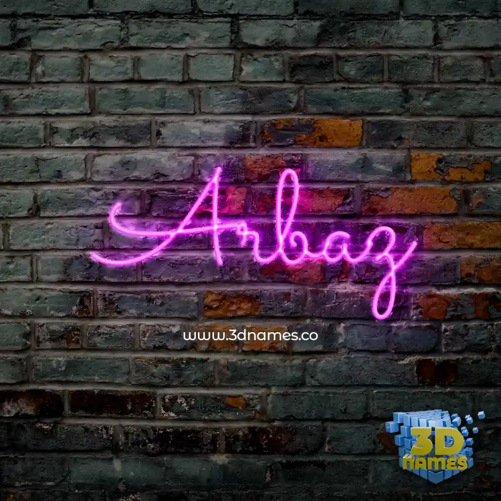 Pink Neon 3D Name Wallpaper for "arbaz" | Custom Wallpaper | 3D Names