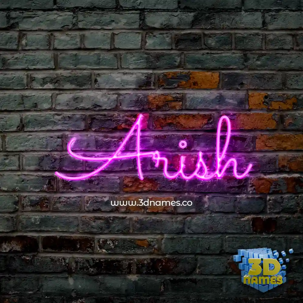 Pink Neon 3D Name Wallpaper for "arish" | Custom Wallpaper | 3D Names