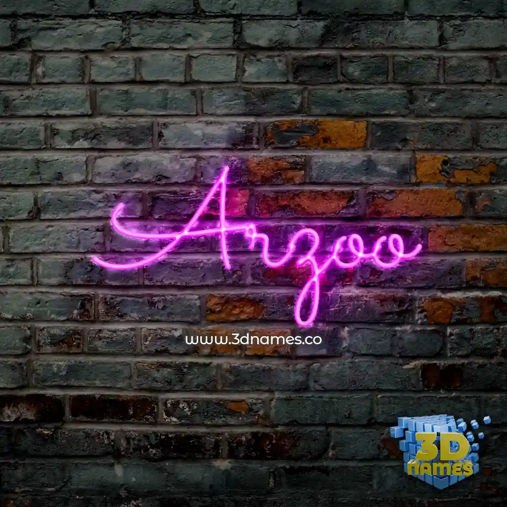 Pink Neon 3D Name Wallpaper for "arzoo" | Custom Wallpaper | 3D Names