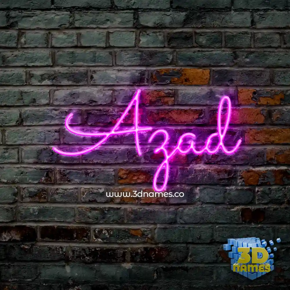 Pink Neon 3D Name Wallpaper for "azad" | Custom Wallpaper | 3D Names