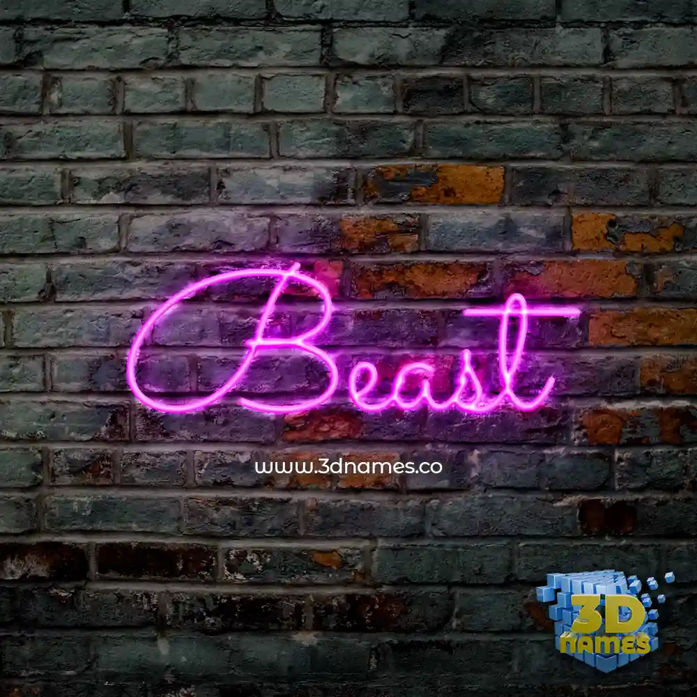 Pink Neon 3D Name Wallpaper for "beast" | Custom Wallpaper | 3D Names